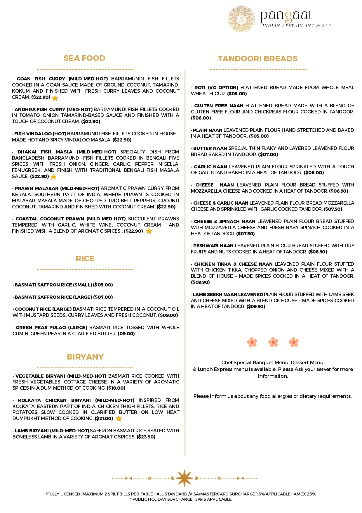 Explore Pangaat Restaurant's Online Menu for Fresh Takeaway Delights.